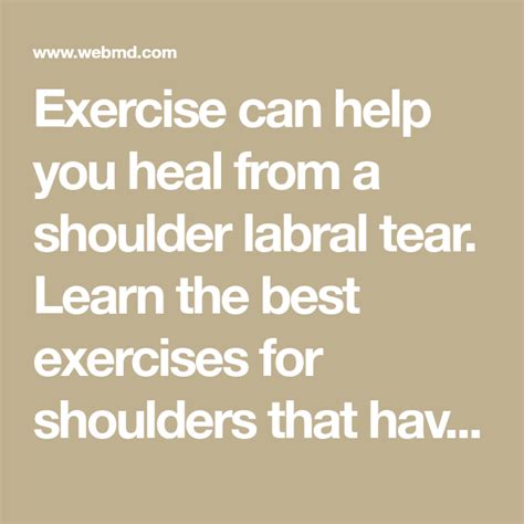 Best Exercises For A Shoulder Labral Tear Shoulder Rehab Exercises Labral Tear Shoulder Best
