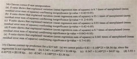 Solved Consider The Following Excel Regression Output Of