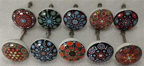 Multi Color Ceramic Knobs Kitchen Cabinet Drawer Knobs Etsy
