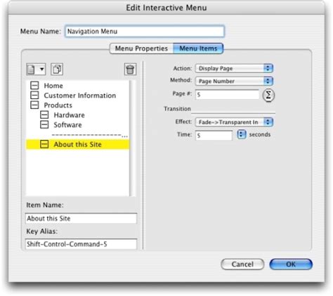 Creating An Interactive Menu QuarkXpress