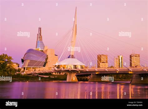 Winnipeg Skyline From St Boniface Showing The Red River Esplanade