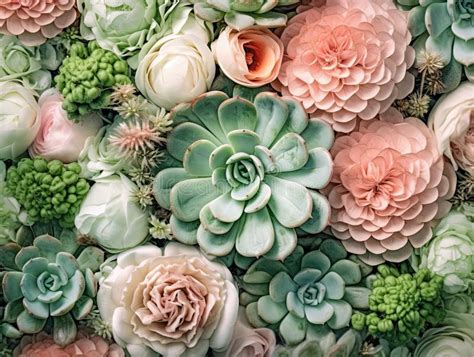 Pastel Succulents Watercolor Cactus Clipart Succulent Stock Image