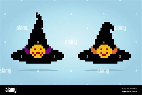 8 Bit Pixel The Witch Hat In Vector Illustration For Game Asset Or
