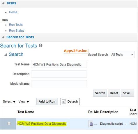 Verifying Workforce Structures Position Row In Oracle Hcm Cloud Application
