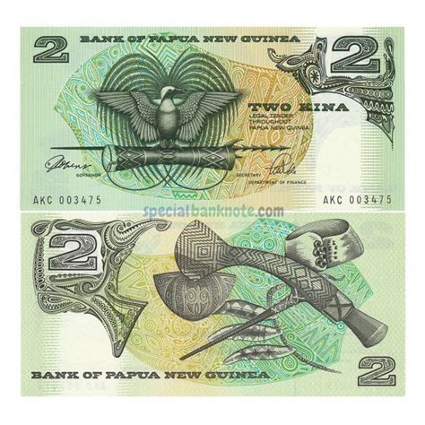 Papua New Guinea 2 Kina Banknote 1981 1991 P 5c Unc Special Minds Store