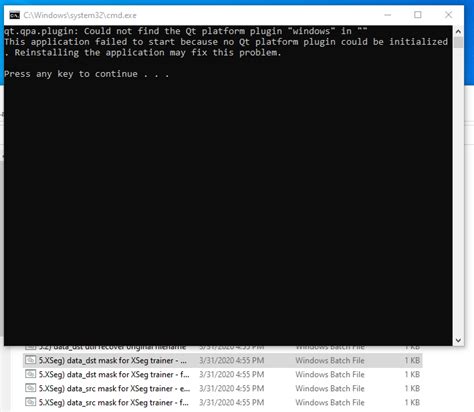 Could Not Find The Qt Platform Plugin Windows In · Issue 690 · Iperovdeepfacelab · Github