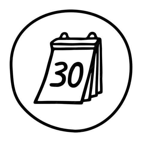 Premium Vector Doodle Calendar End Month Icon Or Logo Hand Drawn With
