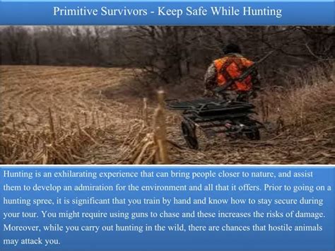 Ppt Primitive Survivors Keep Safe While Hunting Powerpoint