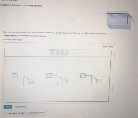 Solved Ht Handed Cartesian Coordinate Systems Given Three
