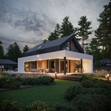 Newhouse 755 Projekt Domu W Stylu Stodoły 3 Sypialnie Gabinet Na Parterze 123 Metry