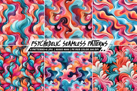Psychedelic Seamless Patterns Textures Backgrounds Photoshop Filtergrade