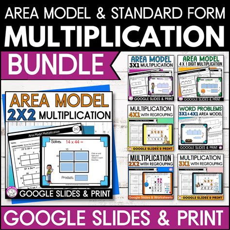 Area Model Multiplication And Standard Form 2x2 3x1 And 4x1 Digit