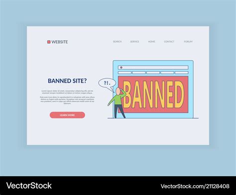 Ban On Internet Concept Web Page Template Vector Image
