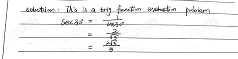 Solved 7 What Is The Value Of Sec 30 Degrees Algebra