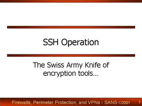 Ssh Operation The Swiss Army Knife Of Encryption