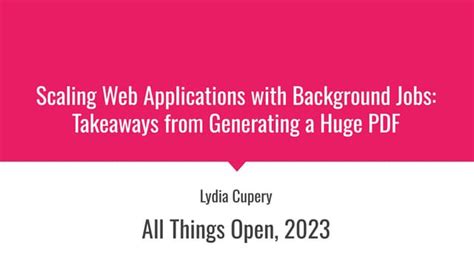 Scaling Web Applications With Background Ppt