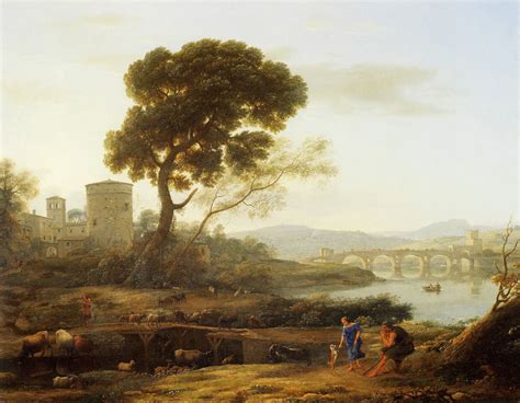 Claude Lorrain Landscape Near Rome With A View Of The Ponte Molle