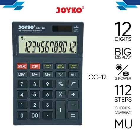 Jual Calculator Kalkulator Joyko Cc 12 12 Digits Check Correct Di