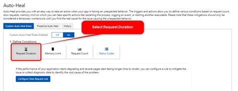 using auto heal to capture memory dumps for slow requests azure advice