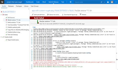 Walkthrough Use A Package From A Private Nuget Server In Vs2017 And Tfs2017 Build Benjamin Day