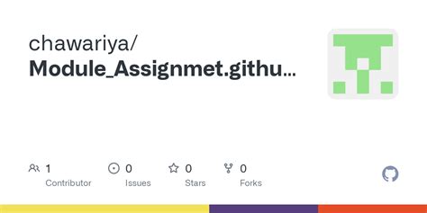Github Chawariyamodule