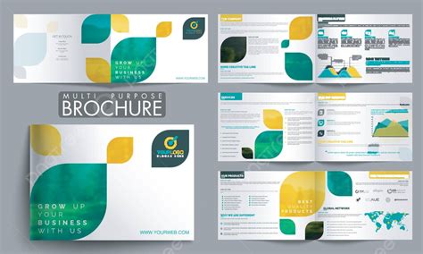 Eight Pages Professional Multi Purpose Brochure Set Industry Brochure Creative Vector Industry