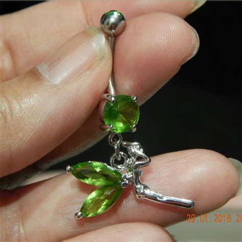 Tinker Bell Green Belly Button Navel Piercing Body Ring Fairy Jewellery