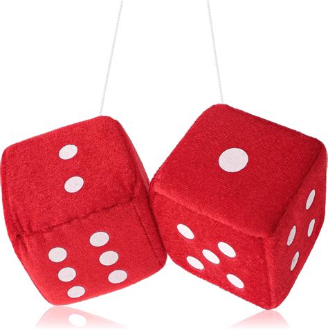 Fuzzy Dice For Rear View Mirror Red Fuzzy Dice For Car