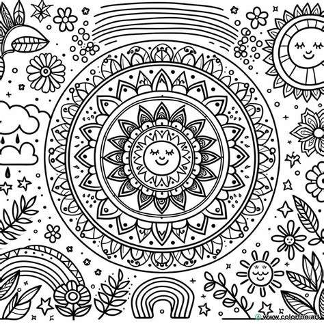 Ausmalbild Mandala Einfach Für Kindergarten Kostenloser Download Oder