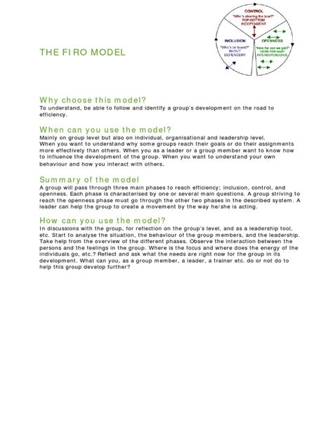Firo Model Pdf Leadership Psychology