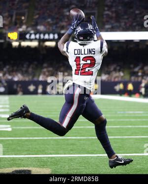Houston Texans Wide Receiver Nico Collins 12 Runs The Ball During An Nfl Football Game Against