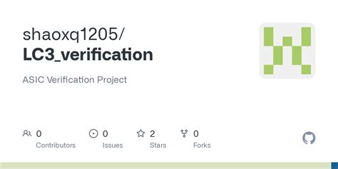 Github Shaoxq1205 Lc3 Verification Asic Verification Project