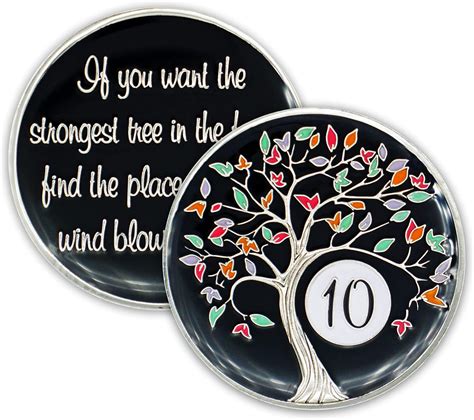10 Year Sobriety Chip Tree Of Life Aa Coin Token