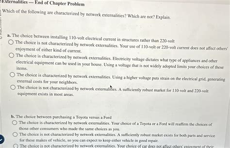 Solved Externalities ﻿end Of Chapter Problemwhich Of The