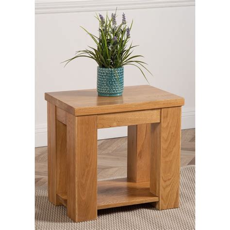 Dakota Chunky Solid Oak Lamp Table Oak Furniture King