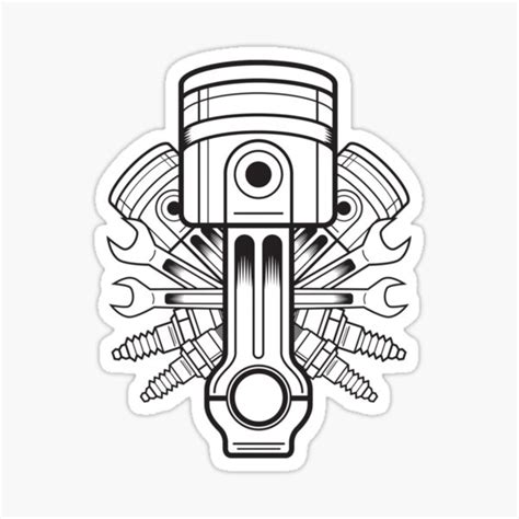 Piston Lable Sticker For Sale By Markitame Redbubble