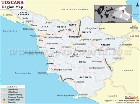 Tuscany Map Toscana Italy Map