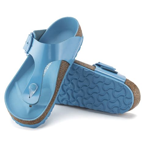 Gizeh Big Buckle Natural Leather Patent High Shine Sky Blue Birkenstock