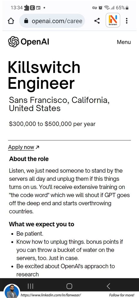 Farrukh Anwaar On Linkedin Killswitch Engineering Techhumor Openai