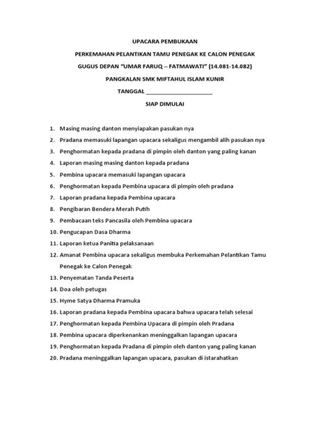 Susunan Teks Mc Upacara Ramuka Penegak Pdf