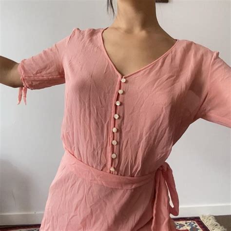 Colette Dinnigan Silk Peach Pink Dress Gorgeous Depop