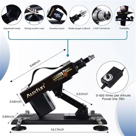 Auxfun Thrusting Sex Machine With 3xlr Connector Attachments And