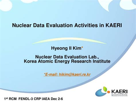Ppt Nuclear Data Evaluation Activities In Kaeri Powerpoint
