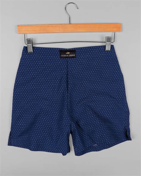 Blue Dobby Textured Cotton Boxer For Man