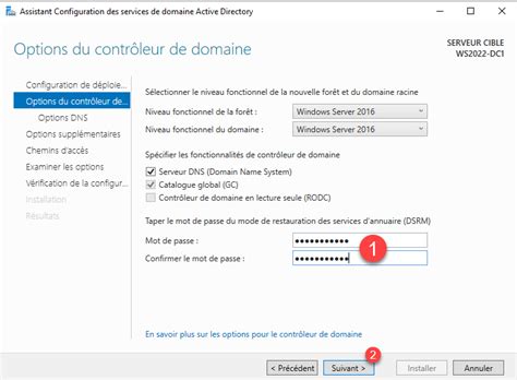 windows server 2022 installation of an active directory domain
