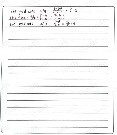 Solved Find The Gradients Of Lines A And B 3 [math]