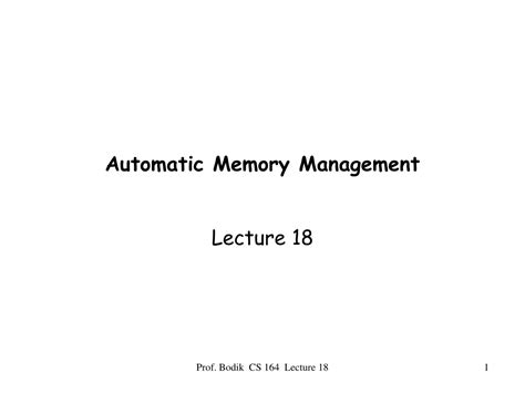 ppt automatic memory management powerpoint presentation free