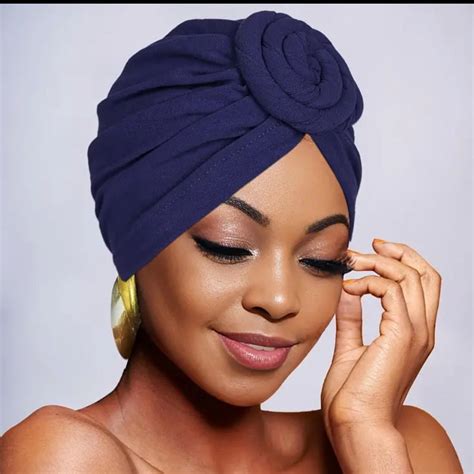 Navy Blue Pretied Headwrap Color Blue Size Os Blue One Size