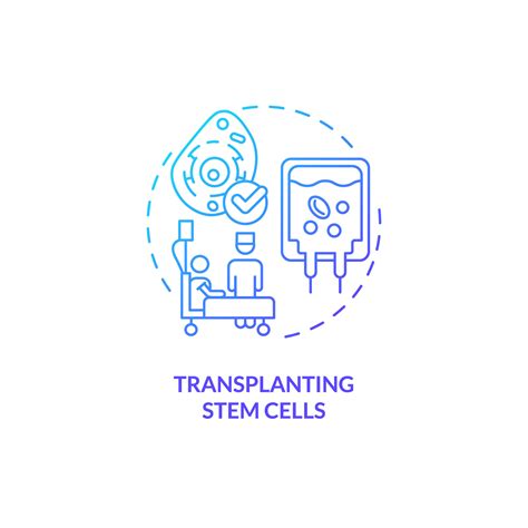 2d Gradient Transplanting Stem Cells Icon Simple Isolated Vector Thin Line Blue Illustration