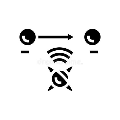 Teleportation Quantum Computer Glyph Icon Vector Illustration Stock Illustration Illustration